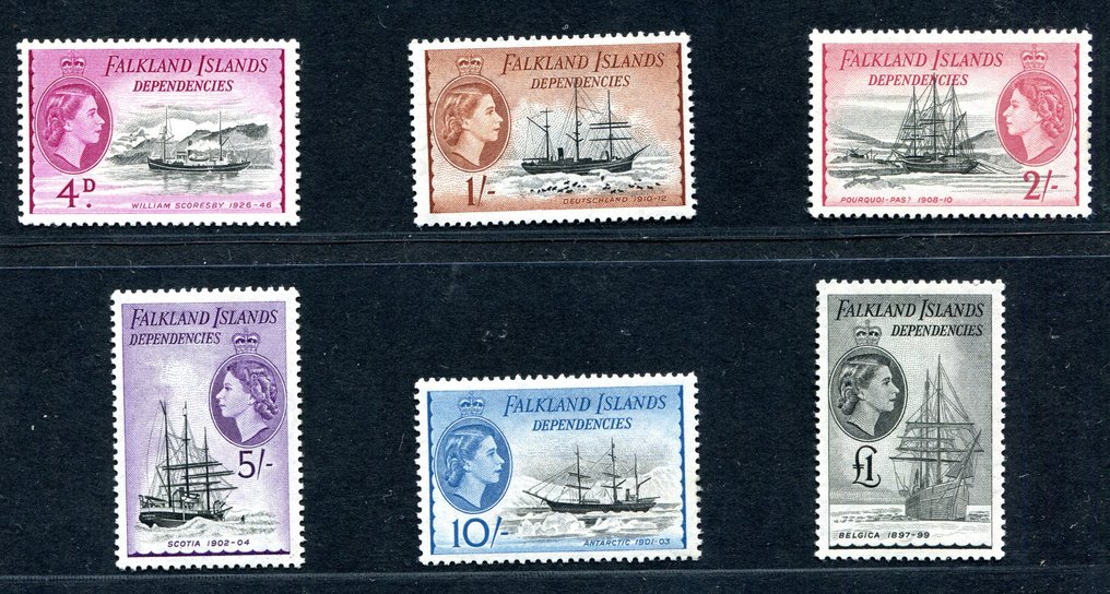 Falkland Islands Dependencies 1954 Queen Elizabeth Complete Set