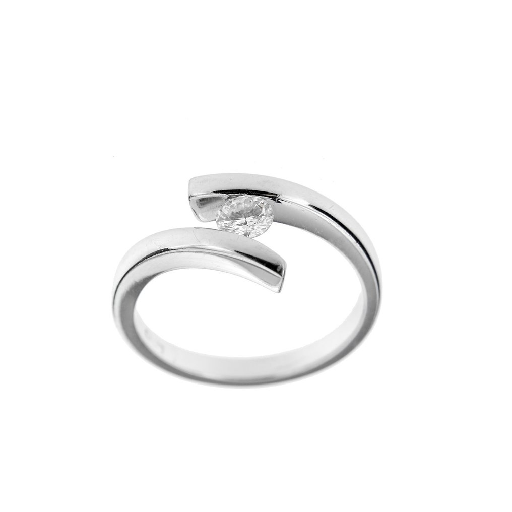 Quilates Oro Blanco Anillo Ct Diamante Catawiki