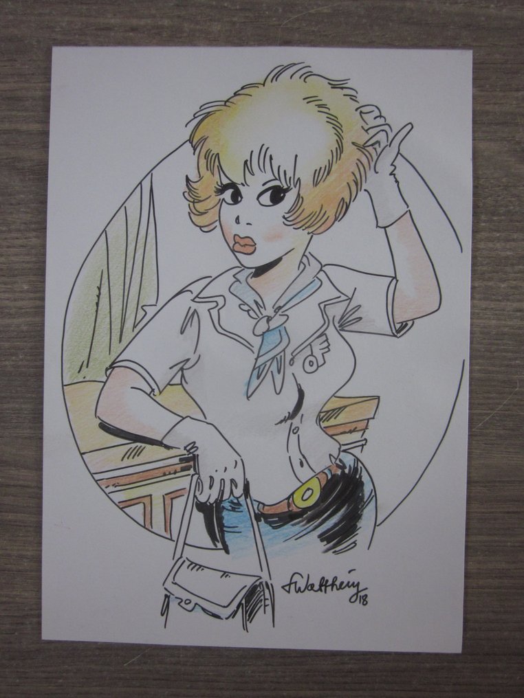 Walthéry Dessin original couleur Natacha Catawiki