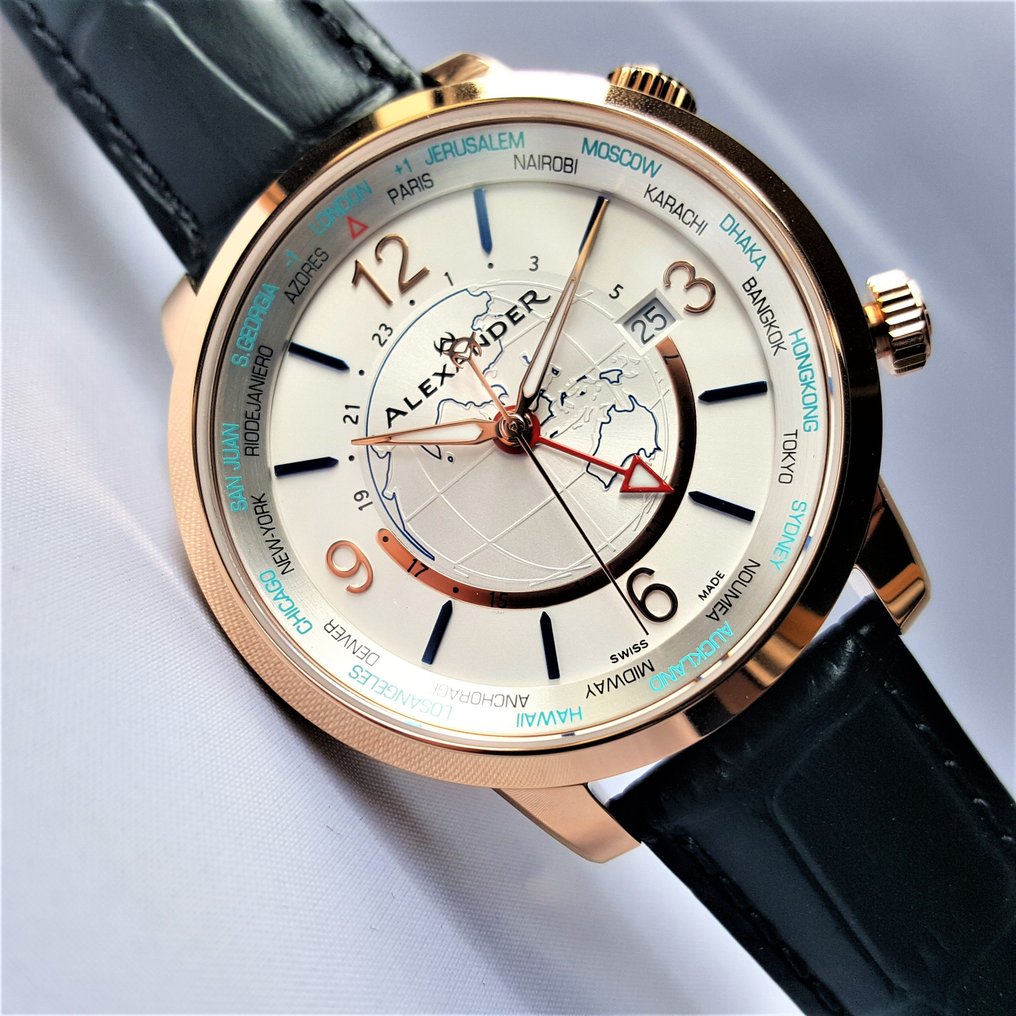 Alexander Men Swiss World Timer Gold Date New Catawiki
