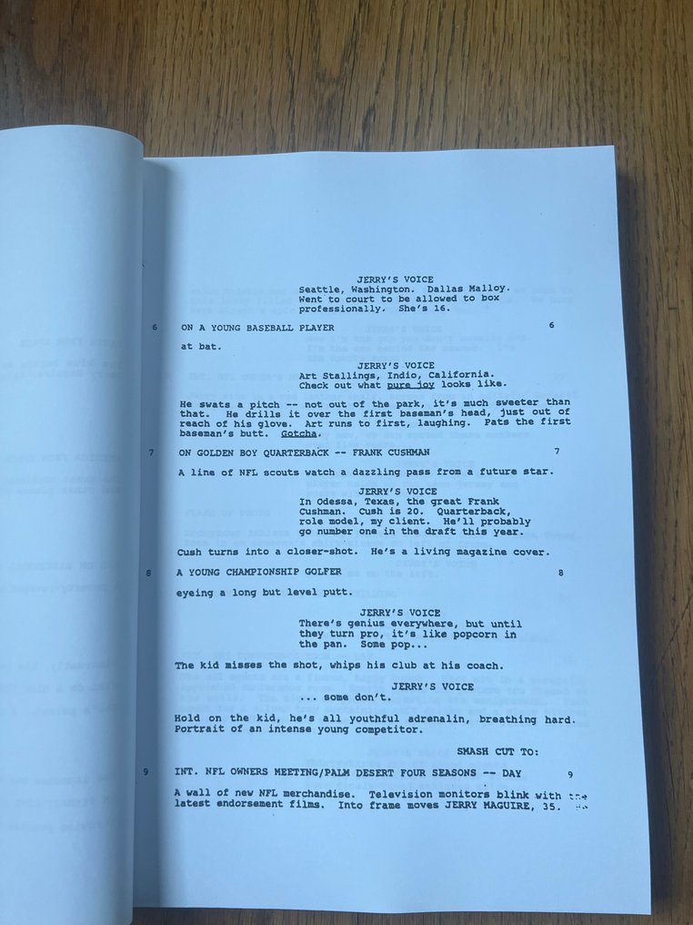 Jerry Maguire Film Script Copy Tom Cruise Catawiki