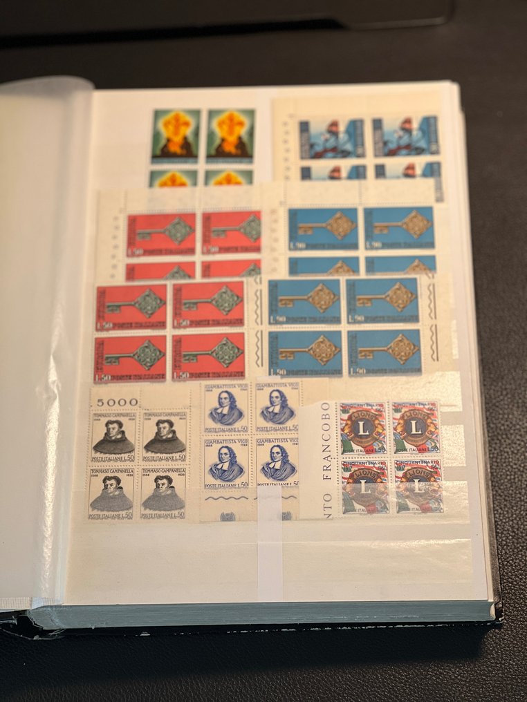 Italian Republic AMG FTT 1944 1978 Over 205 Blocks Of 4 Of The