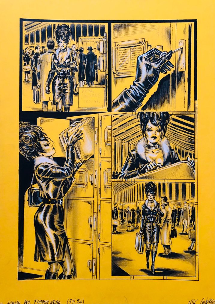 Nik Guerra 1 Original Colour Page Il Giallo Del Fumetto Nero