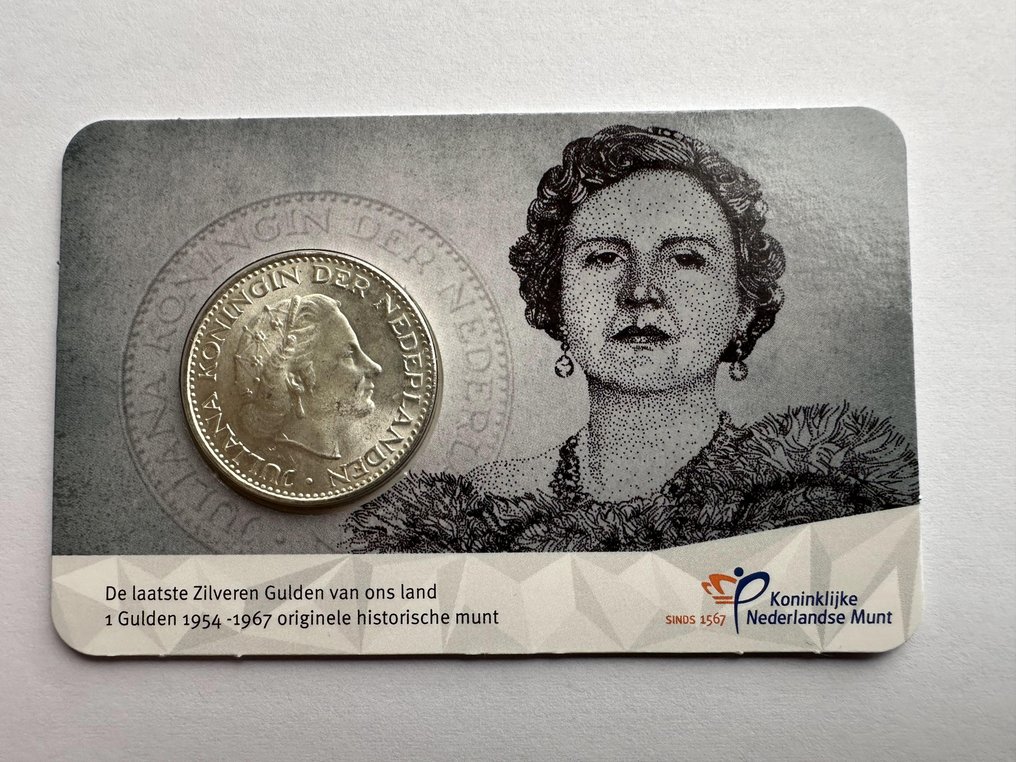 Netherlands Coincard 1 Gulden 1967 Laatste Zilveren Juliana Gulden