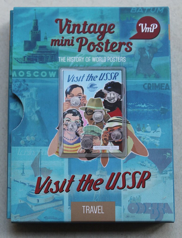 Niue. 1 Dollar 2015 'Vintage Mini Posters - Visit the USSR', 1/2 Oz (.999) (No Reserve Price ...