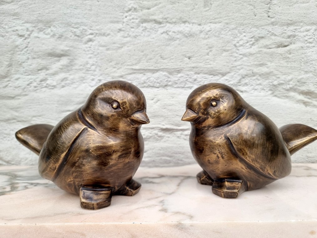 Figurine - Beeldje bronzen vogels (2) - Bronze - auction online Catawiki