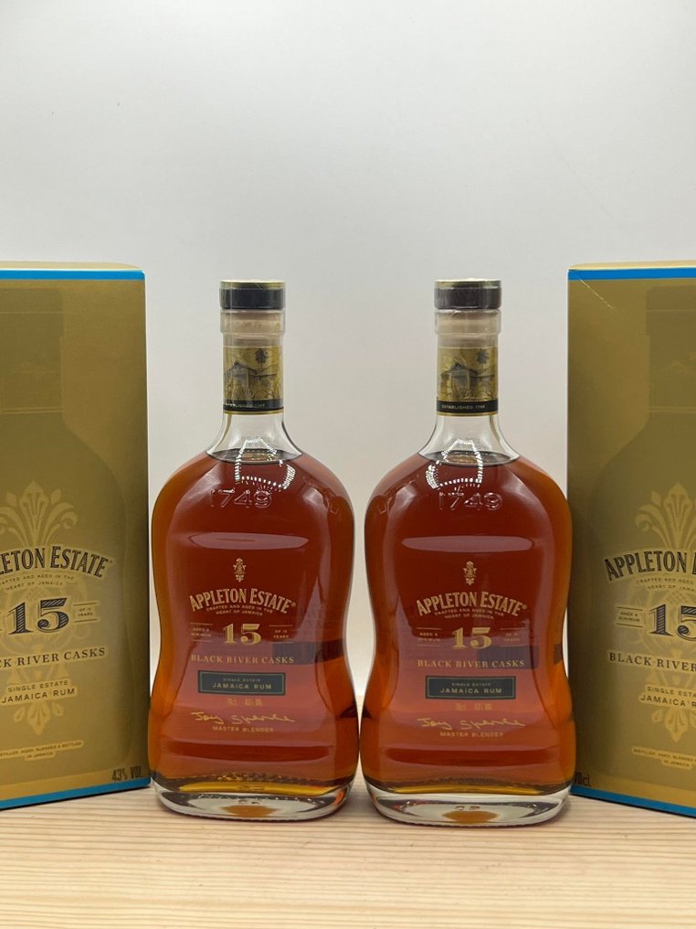 Appleton Estate Black River 15 years - 70cl - 2 bottles - Catawiki