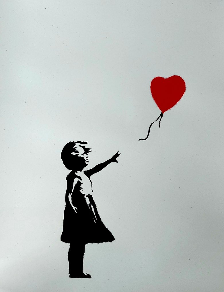 Banksy (1974) - Girl With Balloon, Red Edition - West Country Prince ...