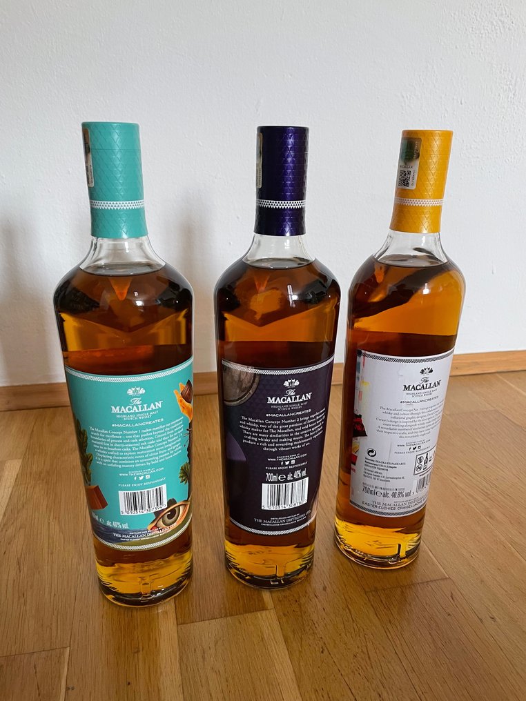 Macallan Concept No. 1 - No. 2 - No. 3 - Original bottling - 700ml - 3 bottles - auction online ...