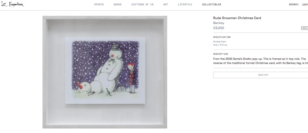 Banksy (1974) - Banksy Rude Snowman (Santa Christmas Card) - 2006 ...