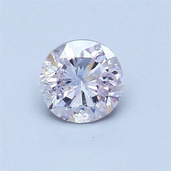 1 pcs Diamond (Natural coloured) - 0.49 ct - Round - Very light Pink - I2 - Gemological ...
