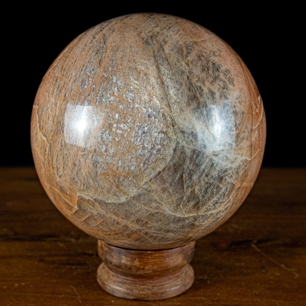 Rare Natural Peach Moonstone Sparkling Sphere- 6364.29 g - auction ...