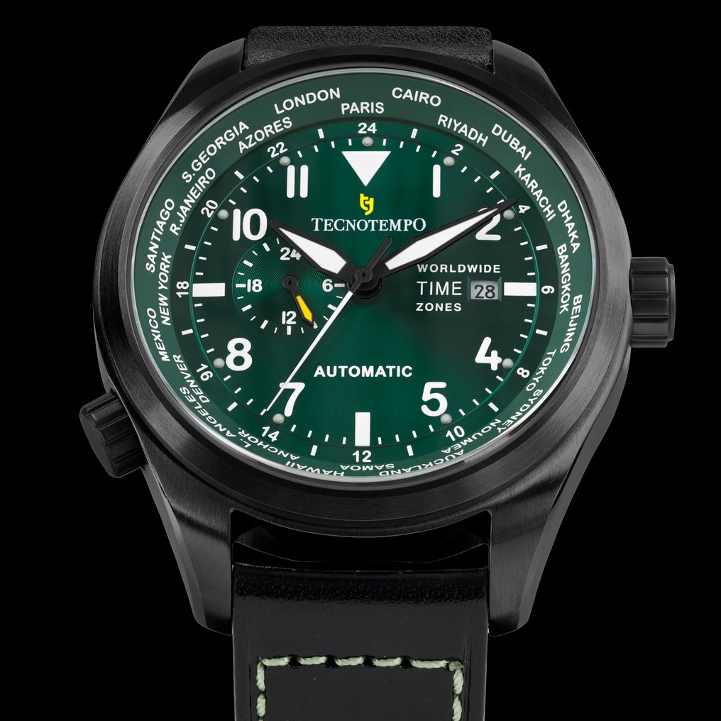 Tecnotempo - World Time Zone - Black / Green - Limited Edition - - TT ...