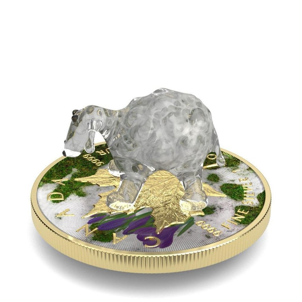 Canada. 5 Dollars 2022 Maple Leaf - Murano glass Series - White Sheep, 1 Oz (.999) - Catawiki