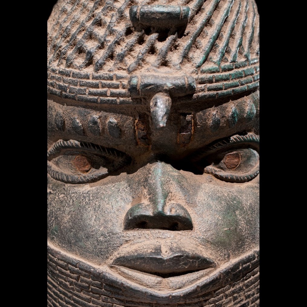 cabeza real de ifé - Bronce antiguo - Yoruba - Nigeria - Catawiki