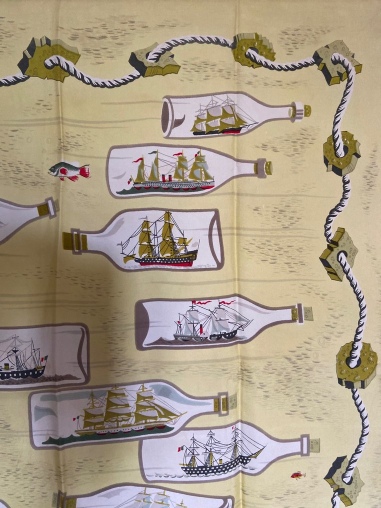 Hermès - Bouteilles à la Mer Pierre Perron 1960 - Scarf - auction ...