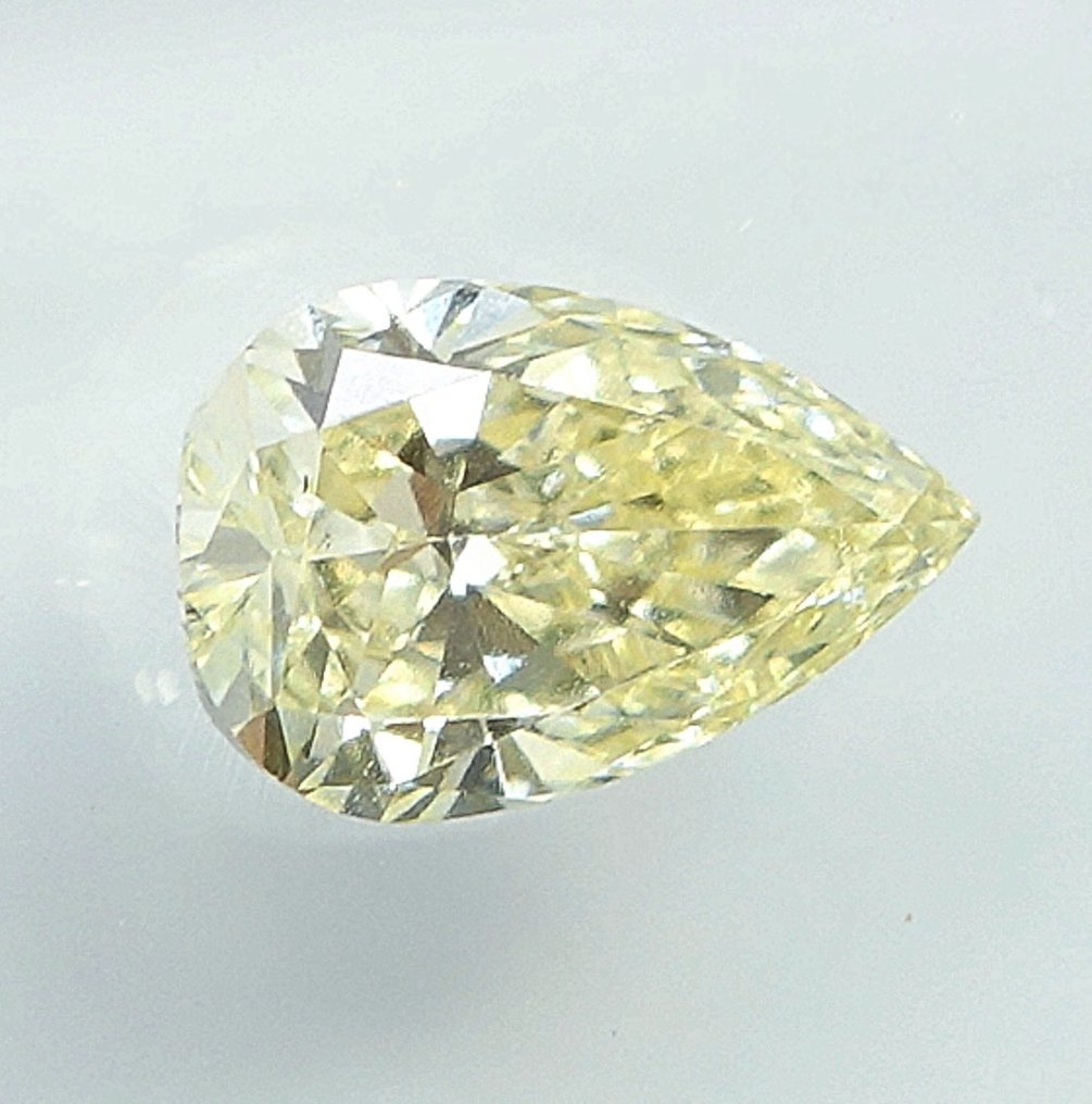 1 pcs Diamond (Natural coloured) - 0.56 ct - Pear - Fancy light Yellow - VS1 - Gem Report ...
