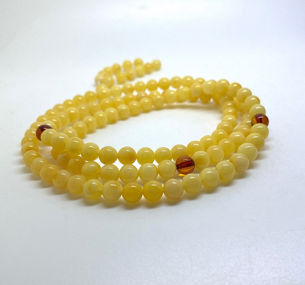 Natural Baltic amber necklace japa mala 108 beads (not pressed) - Amber ...