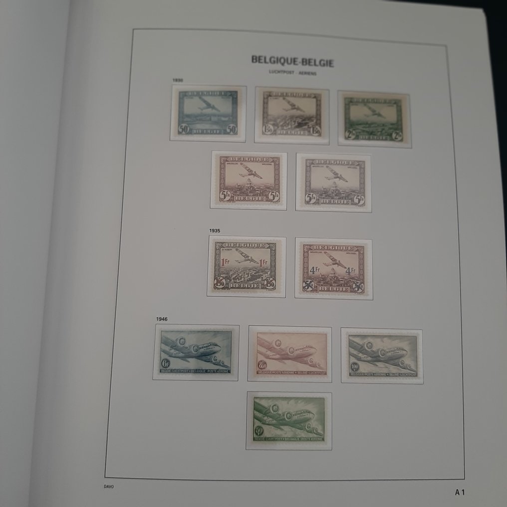 België 1930/1958 - volledige verzameling Luchtpostzegels volgens de davo bladen - OBP/COB PA1/35 ...