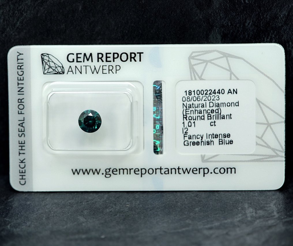 1 pcs Diamond (Colour-treated) - 1.01 ct - I2 - Gem Report Antwerp (GRA ...
