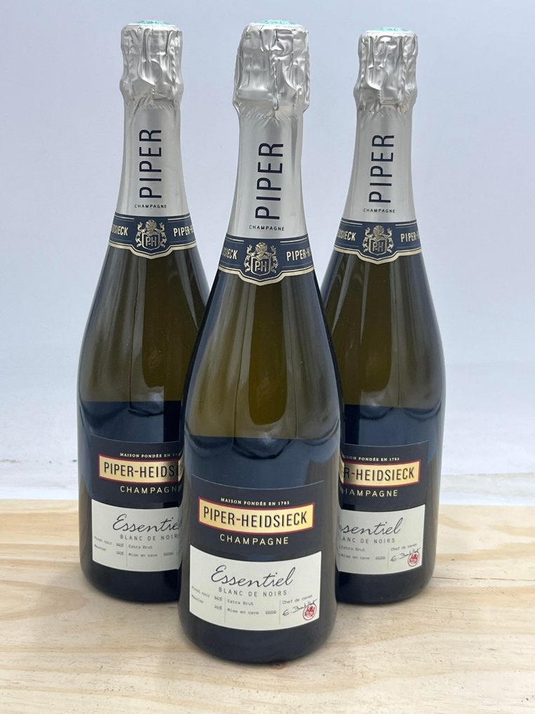 Piper Heidsieck, Extra Brut "Essentiel" - Champagne Blanc de Noirs - 3 Bottles (0.75L) - auction ...