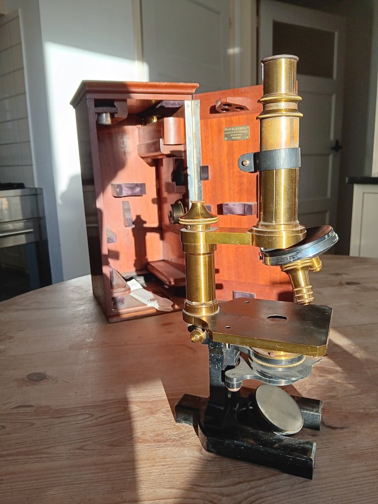 Microscope - Carl Zeiss antique microscope with original wooden ...