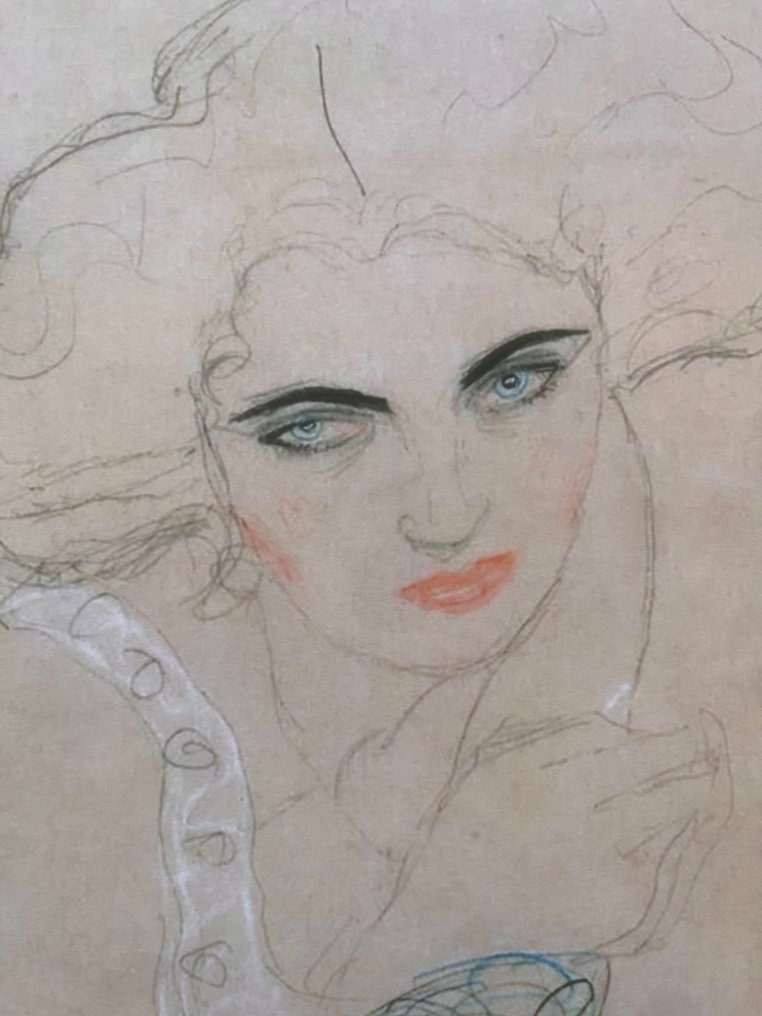 Gustav Klimt (1862-1918), after - Kniestück nach Rechts / Studie für ein Damenportrait (1910 ...