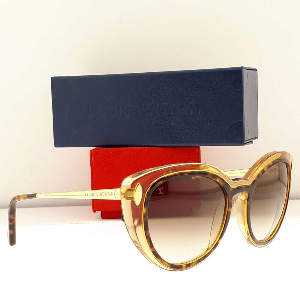 Louis Vuitton - Dark Tortoise Shell & Amber Brown with Gold Tone Metal ...