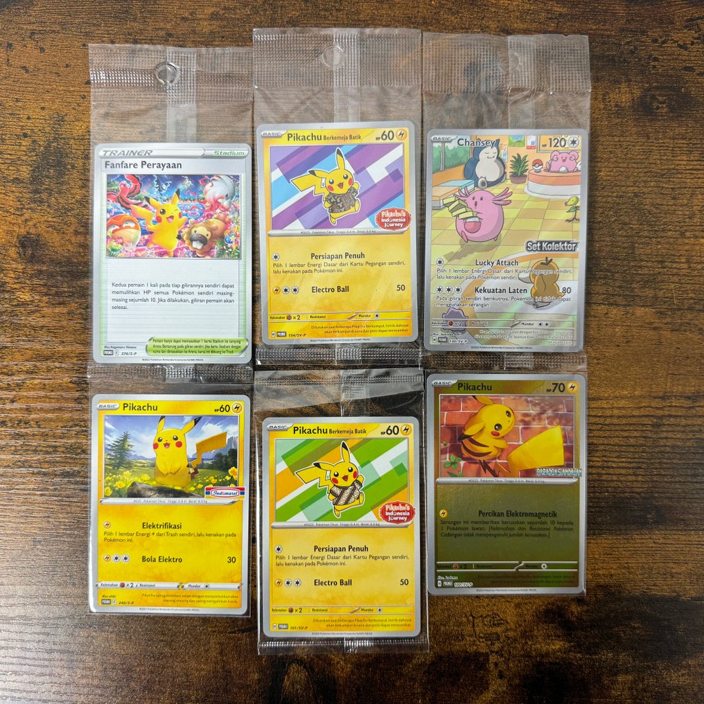 Pokémon Mixed collection - Set of 6 Indonesian Cards - 4x Sealed 2x ...