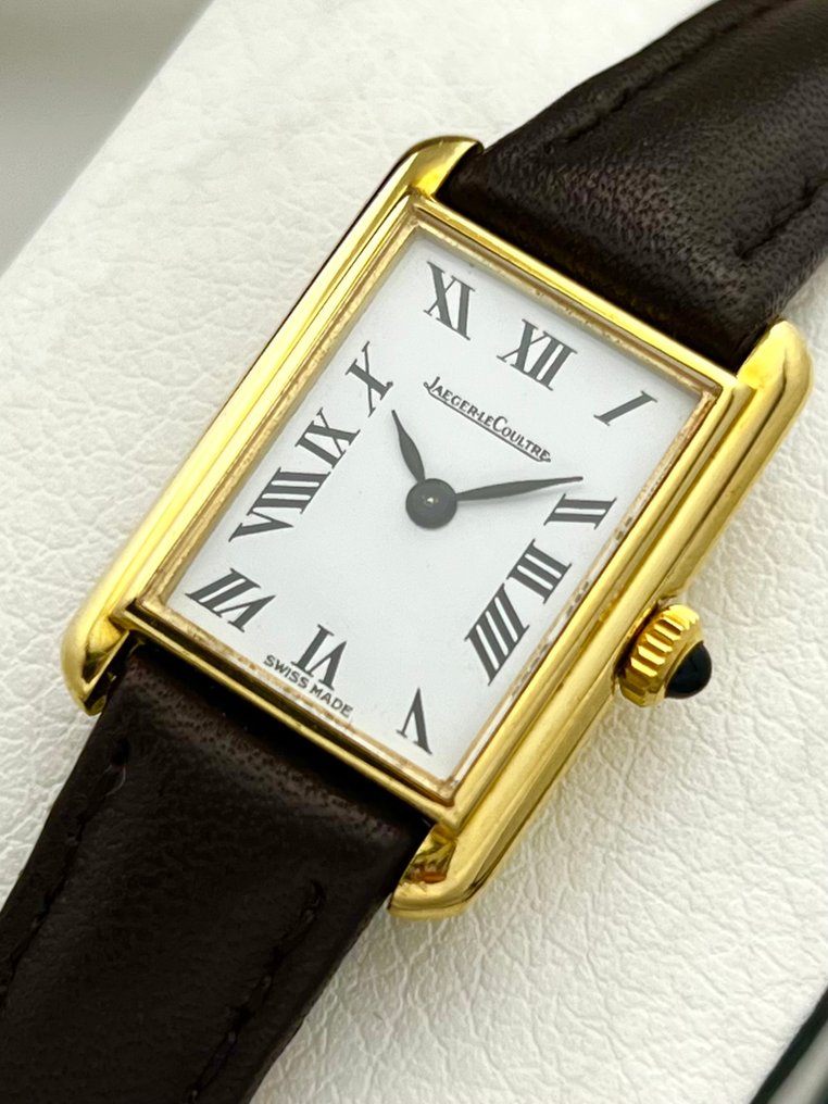 Jaeger-LeCoultre - 18K Gold Case Vintage Roman Numerals Tank - Cal 846 ...