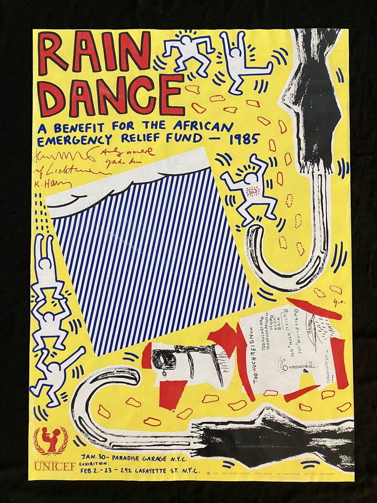 Andy Warhol, Jean-Michel Basquiat, Roy Lichtenstein, Yoko Ono - RAIN DANCE, A benefit for the ...