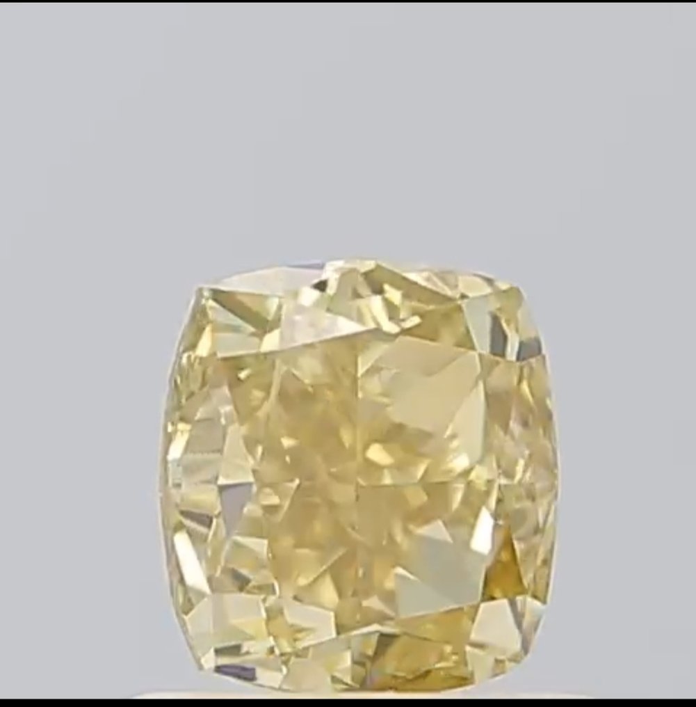 1 pcs Diamond (Colour-treated) - 0.63 ct - Cushion - Fancy intense Greenish Yellow - SI1 - HRD ...