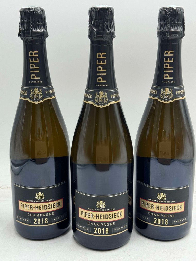2018 Piper Heidsieck, Vintage - Champagne Brut - 3 Bottles (0.75L) - auction online Catawiki