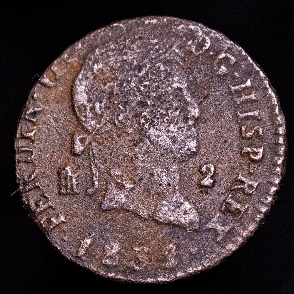 Spain. Fernando VII, Isabel II, Alfonso XII y gobierno provisional (1870).. Lote de 8 monedas ...