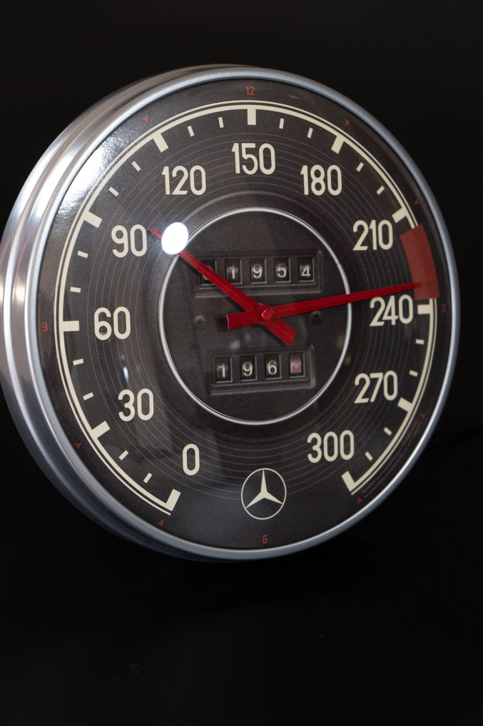 Clock - Mercedes-Benz - Large Mercedes-Benz 300SL Vintage advertising ...