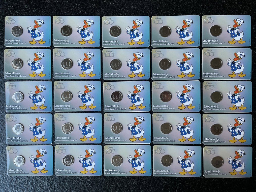Donald Duck, Uncle Scrooge - 25 Coin card 100 jaar Disney - 2023 ...