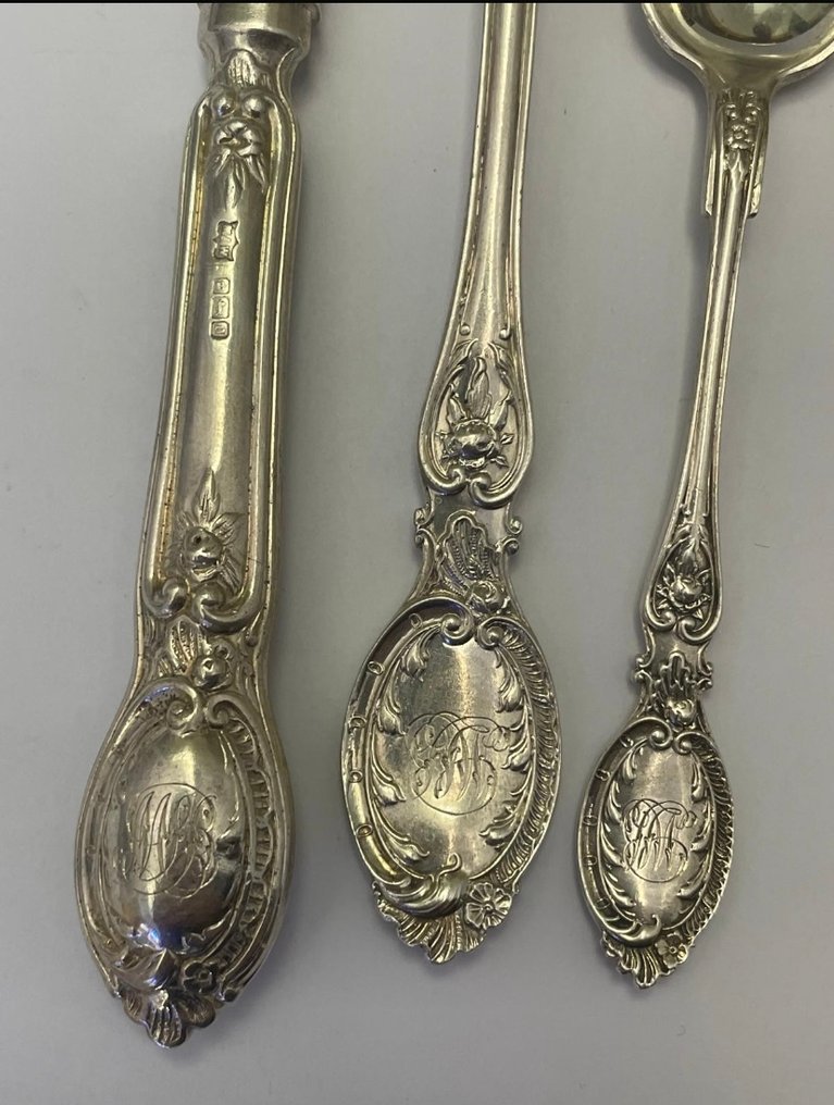 Mappin & Webb - Cutlery set (3) - .925 silver - Sterling - Art Nouveau - auction online Catawiki