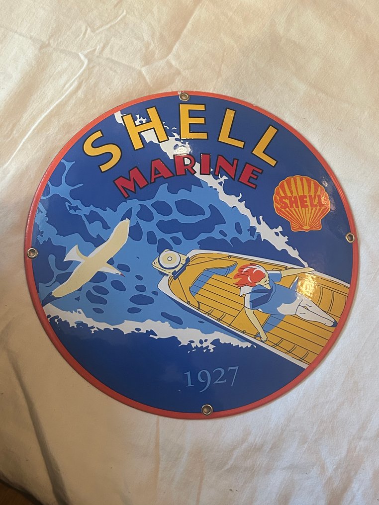 Enamel sign - enamel plate convex shell - Enamel - auction online Catawiki