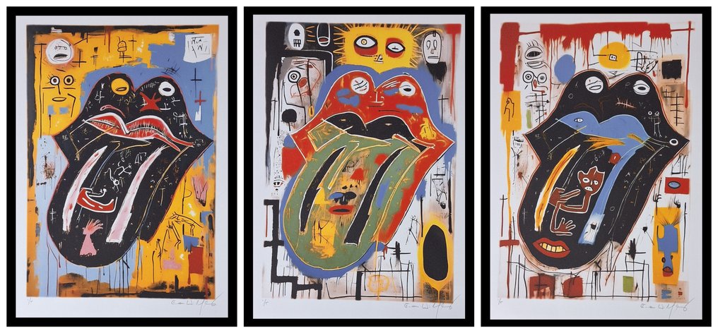 Triptychon – Rolling Stones - Tribute series - Icons Reimagined Jean-Michel Basquiat - Limited ...