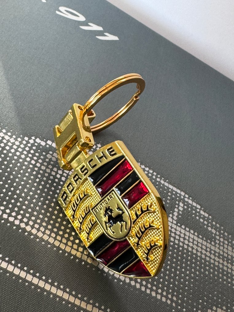 Keychain - Porsche - Vintage Porsche Keychain - Gold Plated and ...