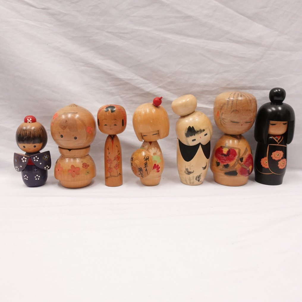 Cute Sosaku Kokeshi "創作こけし” - Wood - Japan - Heisei period (1989 ...