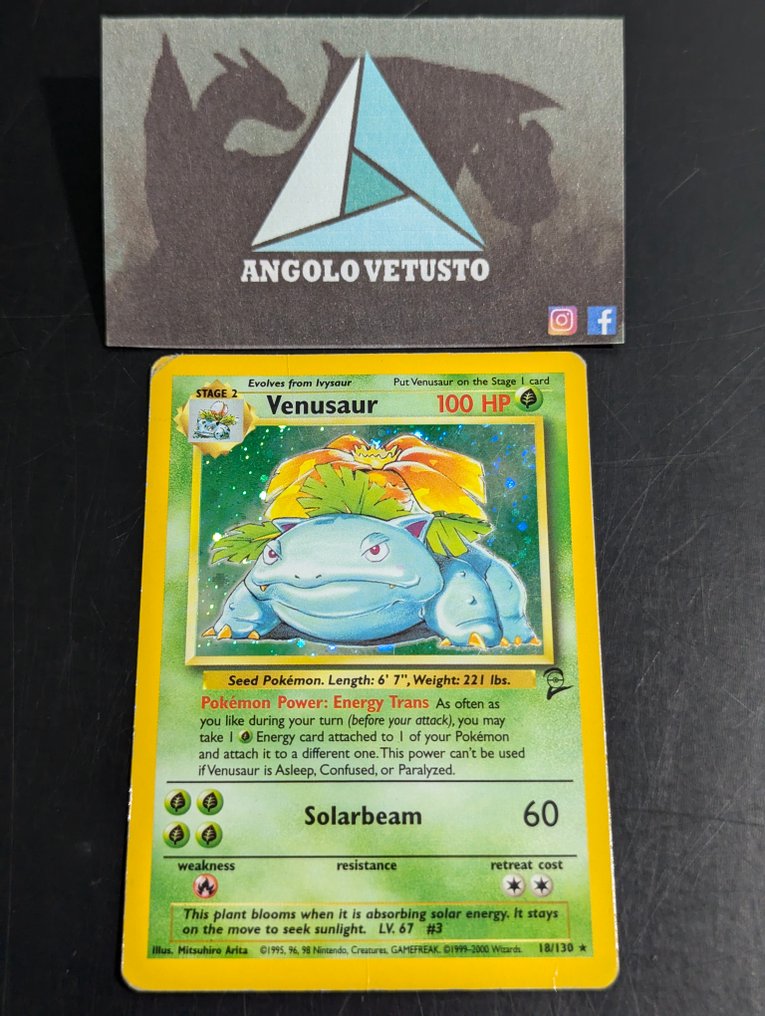 Wizards of The Coast - 1 Card - Pokémon WOTC - Venusaur Rare Holo 18/130, set Base 2 ENG 2000 ...