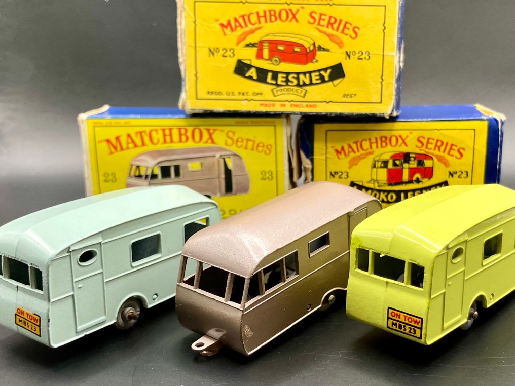 Matchbox - Voiture miniature (3) - 3x 23 Caravans, Boxed - Catawiki