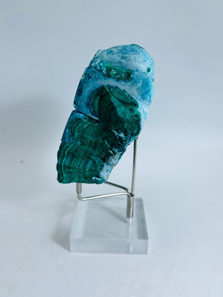 Malaquita de alta qualidade com espécime de crisocola – um tesouro raro ...