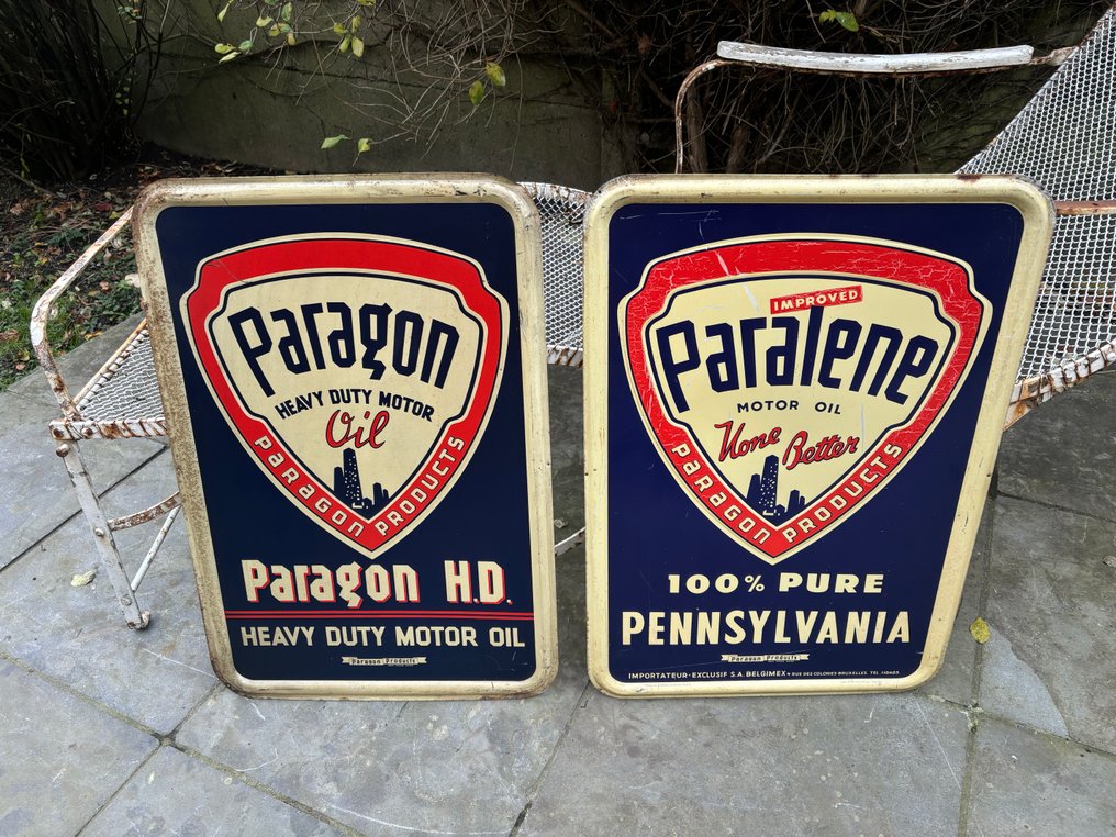 Paragon - Señal (2) - 2 platos grandes de hojalata de Paralene y ...