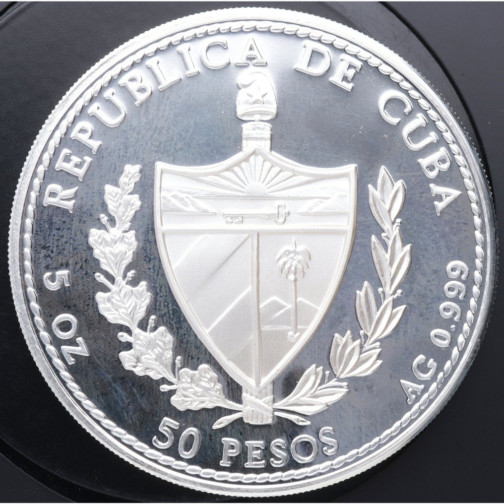 Spain. 50 pesos. Centenario. Puerta de Alcalá 1992. Plata. 155,51 gramos (5 onzas). - auction ...