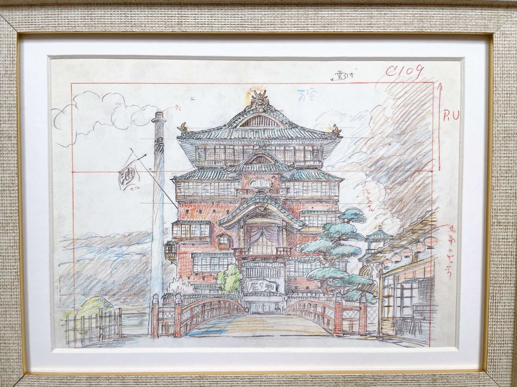 Hayao Miyazaki "Spirited Away" Framed Layout - Studio Ghibli - auction ...