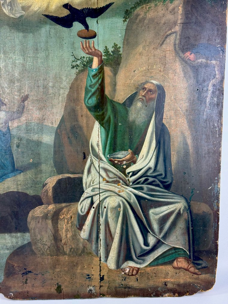 Icon - Prophet Elijah - Wood - Large size 98cm - auction online Catawiki