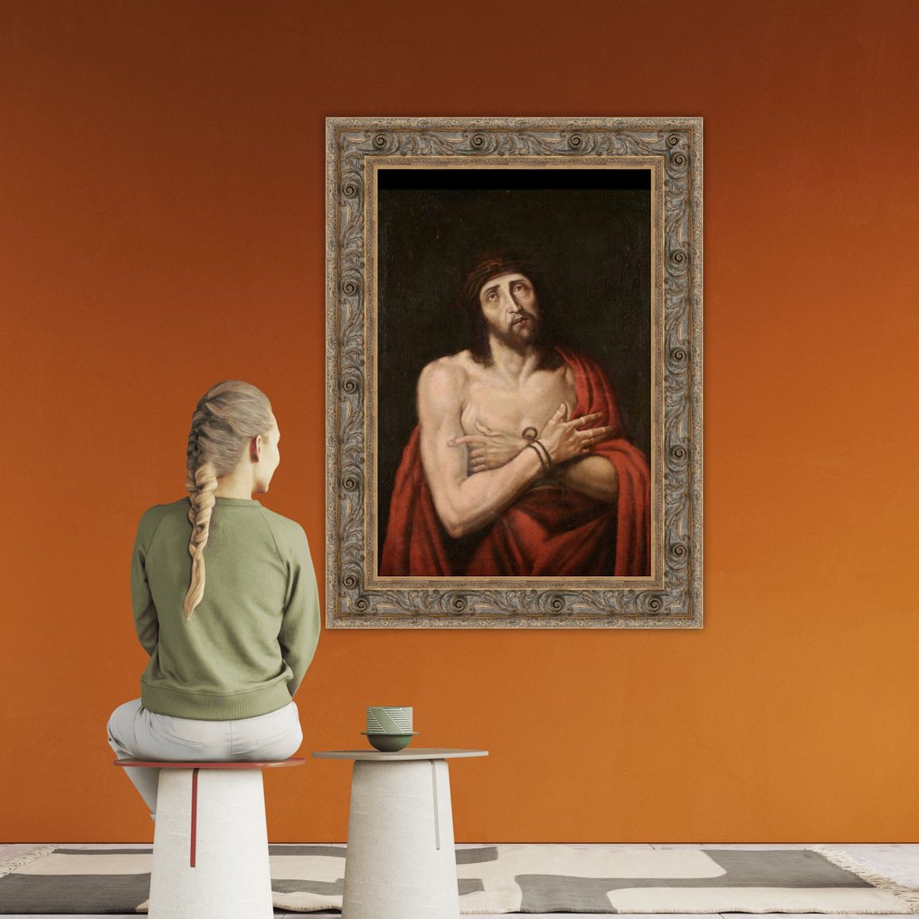 XVII- Italian School - A early 17th century Italian School Ecce Homo depiction of Christ before ...
