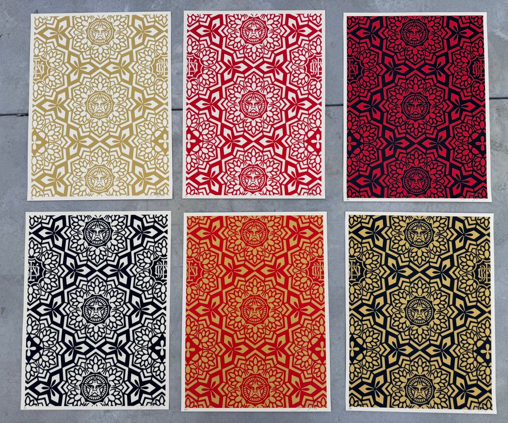 Shepard Fairey (OBEY) (1970) - Complete set of 6 ‘Yen pattern’ prints ...